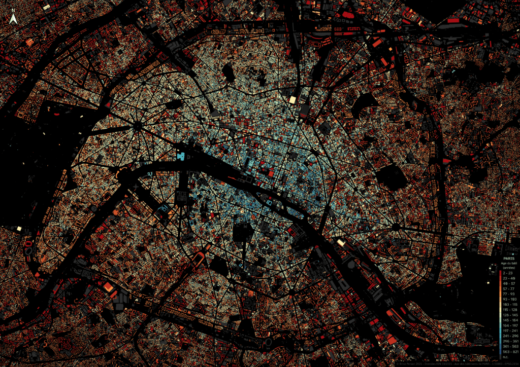 This Map Shows the Age of Every Building in Paris, France - Chartistry