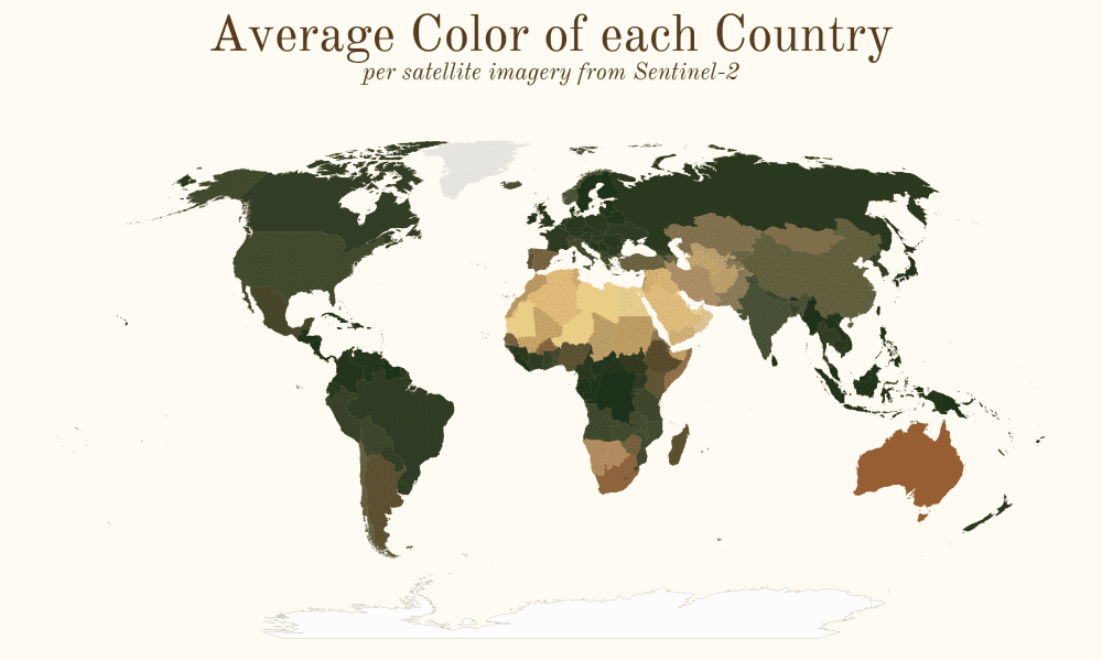 The Average Terrain Colors of Countries Around the World - Chartistry