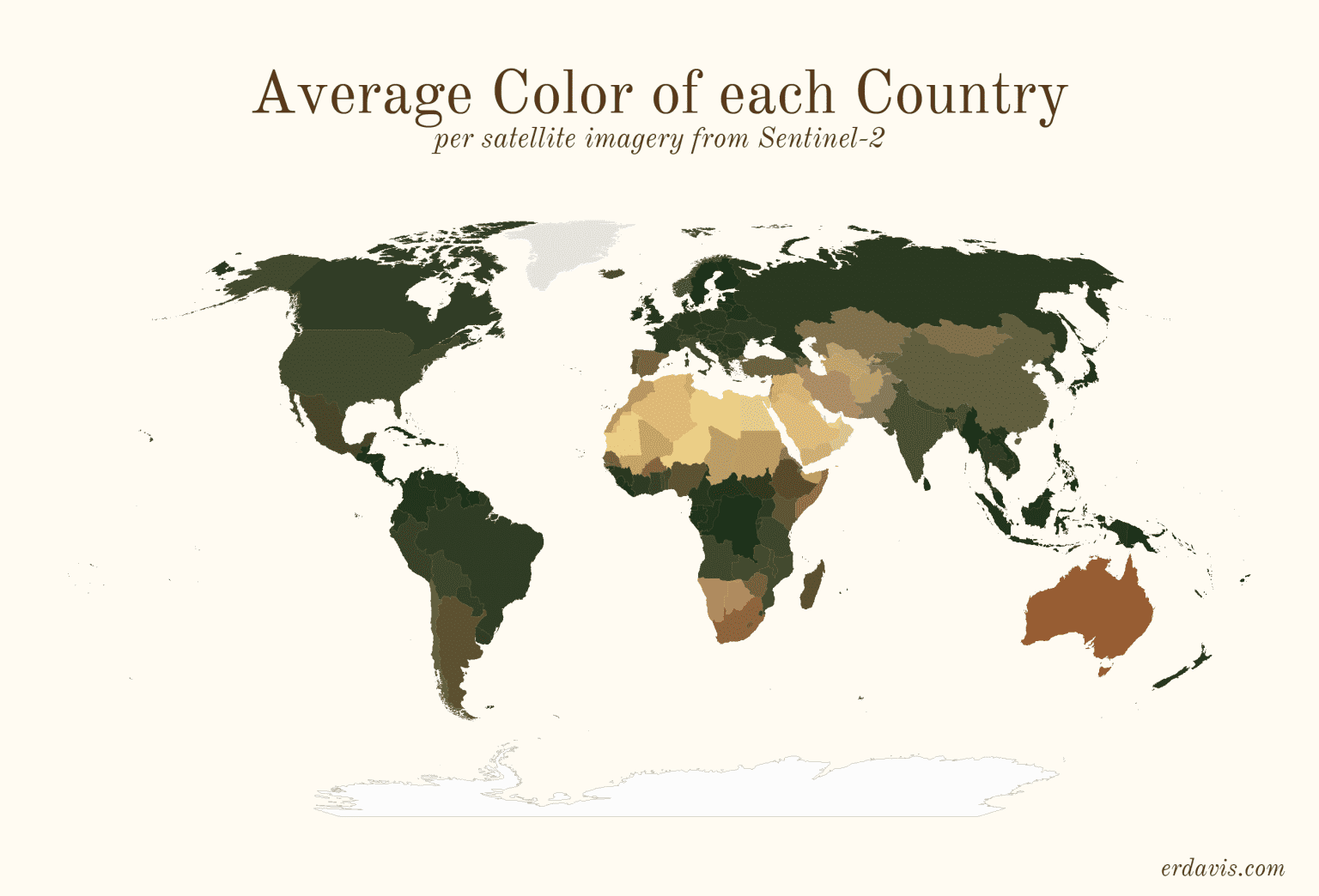 The Average Terrain Colors of Countries Around the World - Chartistry