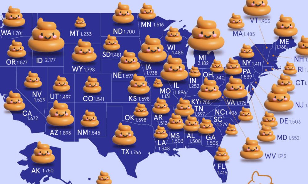 States Ranked by How Often Their Residents Poop - Chartistry