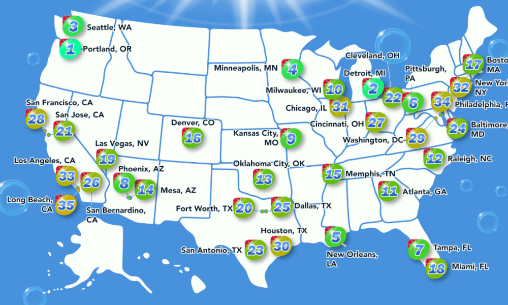 Study Scores American Cities Based on Cleanliness - Chartistry
